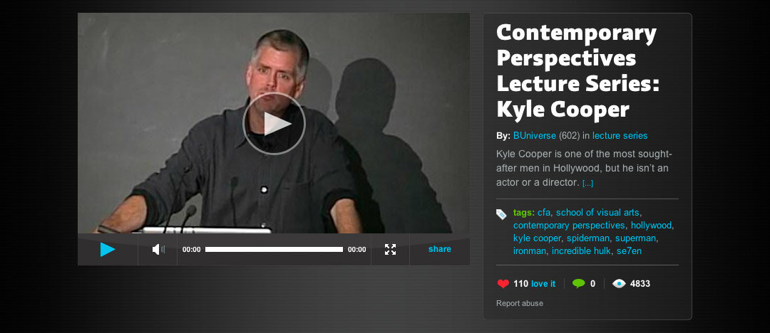 Kyle Cooper: The Film Inside the Film (lecture) (2010) — Art of the Title