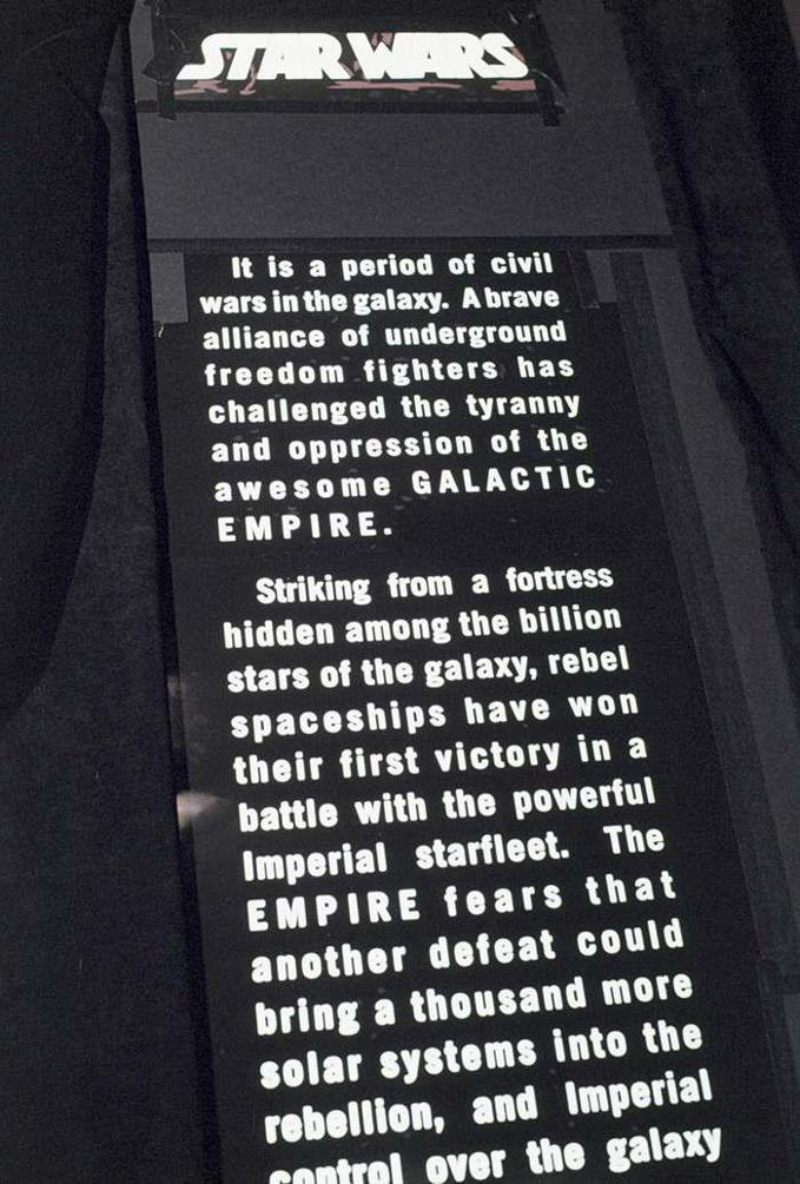 Filming The Original Star Wars Scroll Text. : r/StarWarsMagic